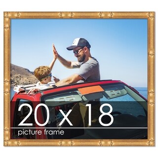 20x18 Frame Gold Bamboo Solid Wood Picture Frame with UV Acrylic, Foam ...