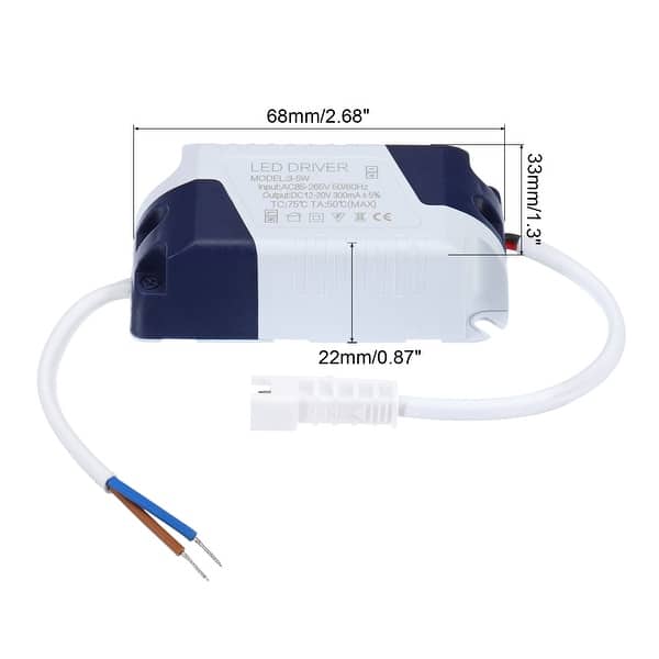 LED Driver 2Pcs AC 85-265V Output Male Connector Rectifier Transformer ...