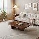 51" Modern Coffee Table with Two Legs,Solid Wood Venner - On Sale - Bed ...