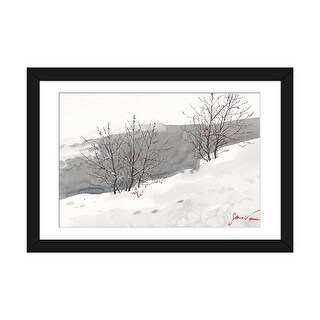 iCanvas "Winter Landscape Painting Watercolor" by Samira Yanushkova ...