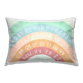 Stupell Rainbow Alphabet Letters Printed Outdoor Throw Pillow Design by ...