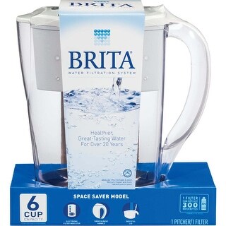 Brita Space Saver 6-Cup Water Filter Pitcher, White - 1 Each - Bed Bath ...