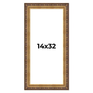 14x32 Frame Vintage Gold Solid Wood Picture Frame | 2.5 Inch Moulding ...