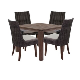 Courtyard Casual Bermuda FSC Teak 5 pc 39" Square FSC Teak Dining Set ...
