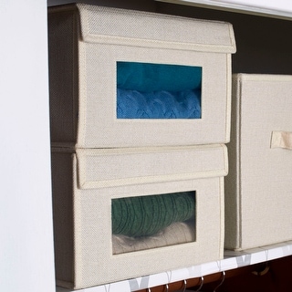 Household Essentials Large Drop Front Shoe Box, Cream, 2-Pack - 10'' x ...