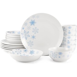 Winter Snowflakes 18-Piece Dinnerware Set for 6 - Bed Bath & Beyond ...