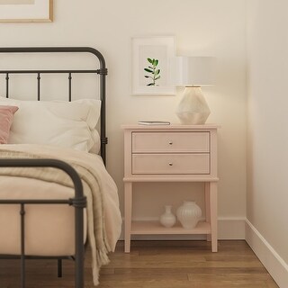 Eclectic Boho Accent Table with 2 Drawers, Pink - Bed Bath & Beyond ...