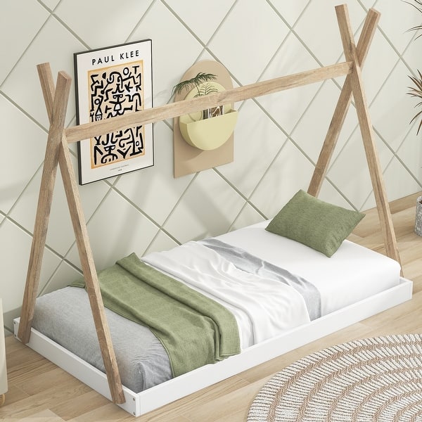 Tent Floor Bed with Triangle Structure - Bed Bath & Beyond - 39113968