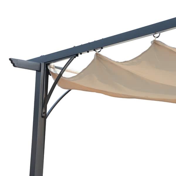 Island Retreat Retractable Roman Shade Pergola Canopy - On Sale - Bed ...