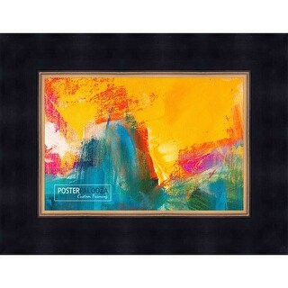 17x13 Contemporary Black Complete Wood Picture Frame with UV Acrylic ...