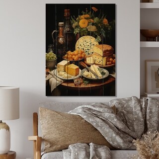 Designart "Food Cheese Pointillism Dot II" Food & Beverage Print on ...