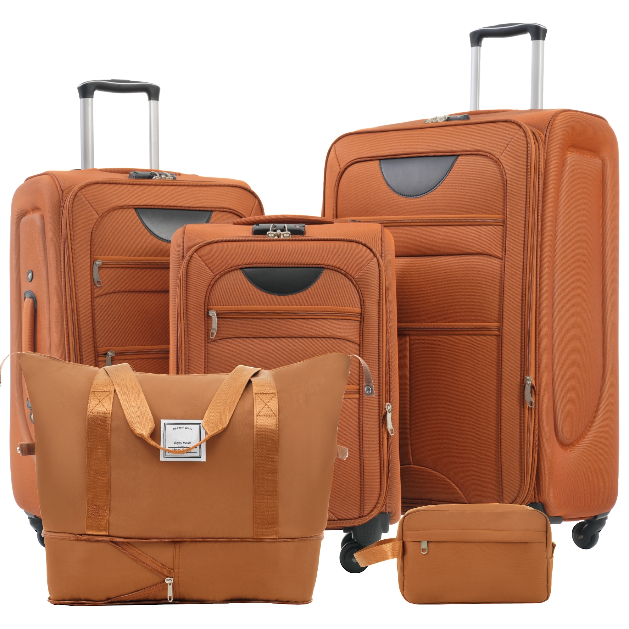 orange lightweight suitcase