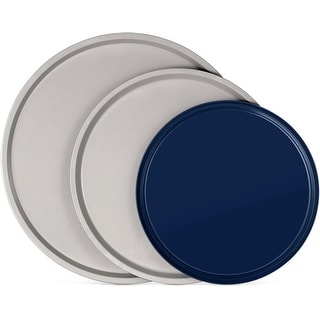 BAKKENMASTER Bakken Swiss Pizza Tray Set 3-Piece Non-Stick, Round Steel ...