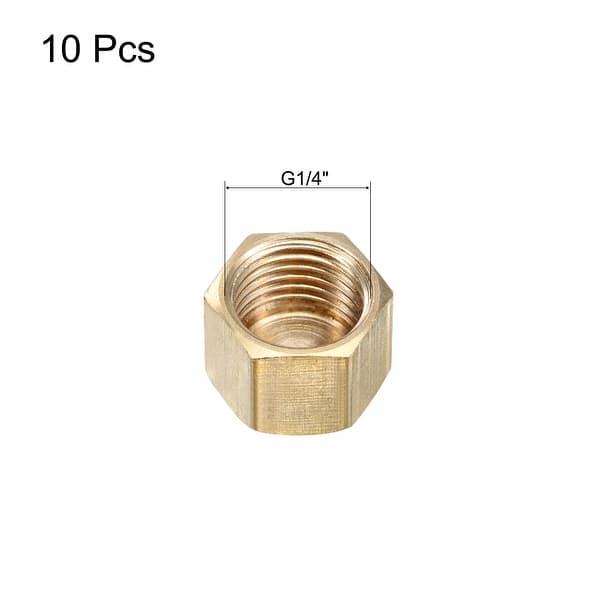 1/4-Inch Cap 10pcs G1/4 Female Pipe Fitting Hex Compression Connector ...