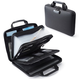 Fireproof & Waterproof Document Box with Lock, Portable Hard Case File ...