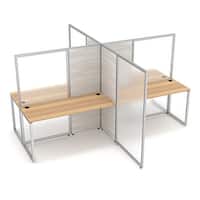 Modular Office Cubicle Workstations Clear Desk Dividers Seats 4 5x5x65 ...