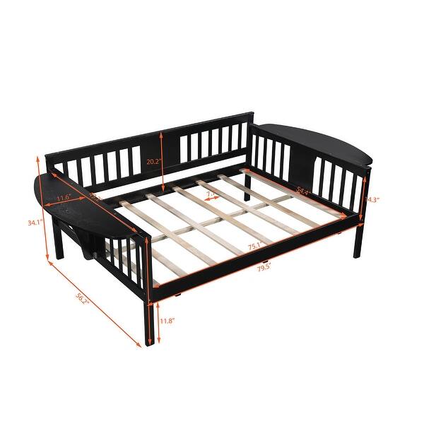 Full Wood Daybed with Table & Slat Support - Bed Bath & Beyond - 38240575