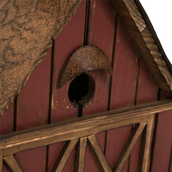 Glitzhome 20.75"W Extra-Large Farmhouse Rustic Wood Barn Birdhouse - 20 ...