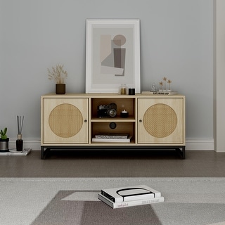 Allen 2 Door TV Stand，Easy Assembly，Entertainment Center Media Console ...
