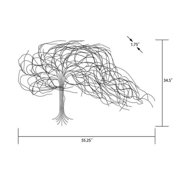 Black with Gold Accents Metal Windy Tree Wall Decor - Bed Bath & Beyond ...