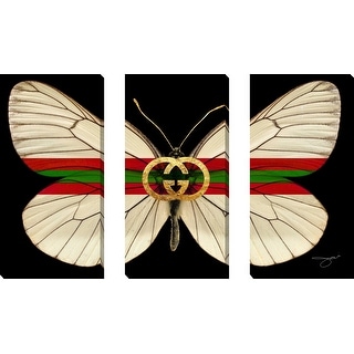 "Gucci Butterfly" by Jodi 3 Piece Set on Canvas - Bed Bath & Beyond ...