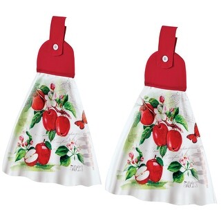 2-Piece Apple Pattern Hanging Kitchen Towel Set - 7.500 x 5.250 x 1.000 ...