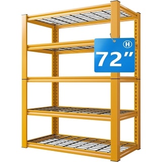 72" H Adjustable Garage Storage Shelf 5 Tier Heavy Duty Utility Shelf ...