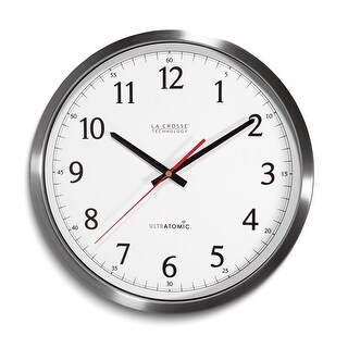 Curata Ultratomic Stainless Steel Frame Automatic-Set Wall Clock - Bed ...