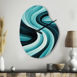 Designart - Turquoise Black Opt Art In - Op Art Large Wall Clock in ...