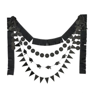 Black Graduation Multi-Strand Tissue Garlands, Party Decor, 4 Pieces ...