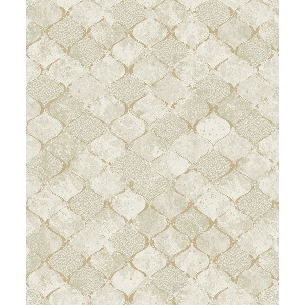 A-Street Prints Pilak Gold Ogee Tile Wallpaper - Bed Bath & Beyond ...