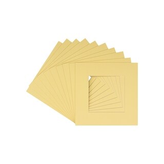 8x8 Mat for 20x20 Frame - Precut Mat Board Acid-Free Soft Yellow 8x8 ...