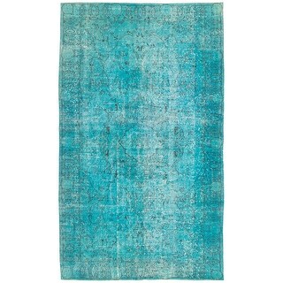 ECARPETGALLERY Hand-knotted Color Transition Turquoise Wool Rug - 5'2 x ...