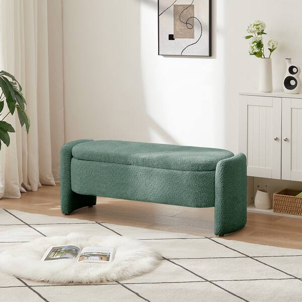 Modern Oval Storage Bench with Large Storage Space - Bed Bath & Beyond ...