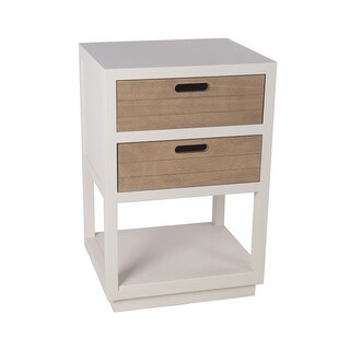 Finley 24 Inch Modern Accent Table with 2 Drawers and 1 Shelf, Pearl ...