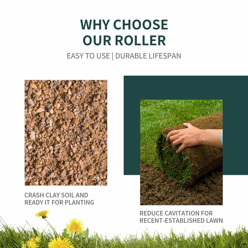 Gymax 17-Gallon Lawn Roller Heavy-Duty Steel Push/Pull Sod Roller 36 ...