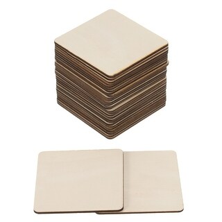 30Pcs 3x3 Inch Blank Square Wood Slices for DIY Art Crafts Decor ...