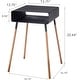 Plain Side Table with Open Shelf, Rectangular Space-Saving End Table ...