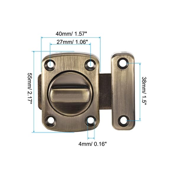 Door Swivel Bolt Latch 2.17" x 1.57", Zinc Alloy Security Door Slide ...