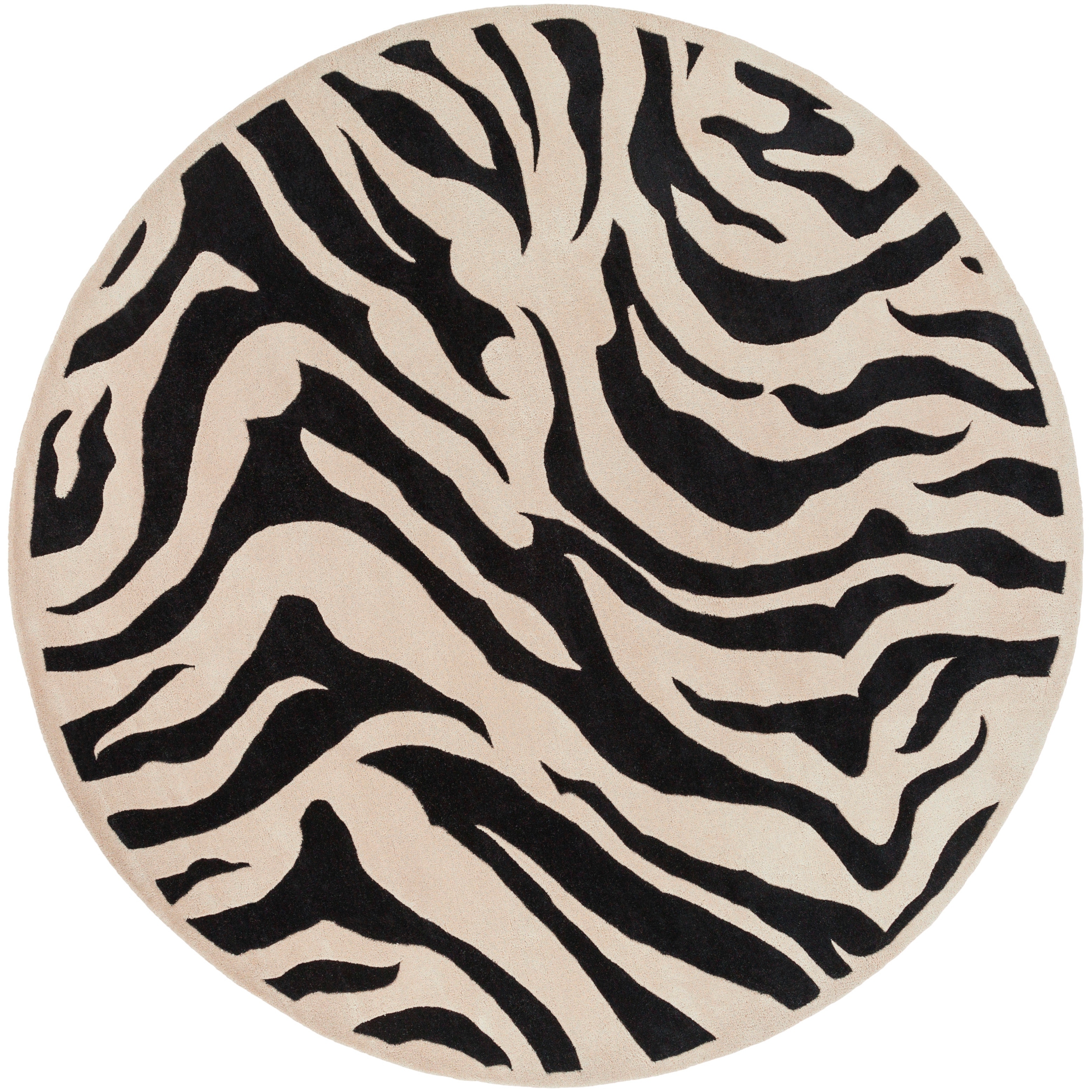 Hand-tufted Black/White Zebra Animal Print New Zealand Wool Area Rug ...