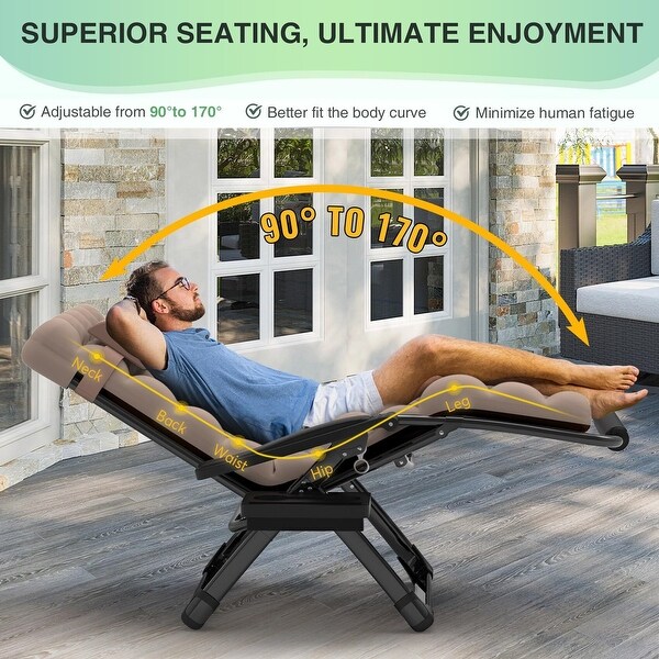 Oversized Zero Gravity Chair Lounge Chair w Removable Cushion Headrest Reclining Patio Camping Chair for Indoor Outdoor On Sale Bed Bath Beyond 40336624