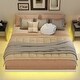 Multi-size floating beds with LED lights underneath, modern low profile ...