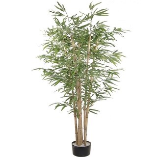 Set of 2: 6ft Bamboo Tree in Black Pot by Floral Home - Green - Bed ...