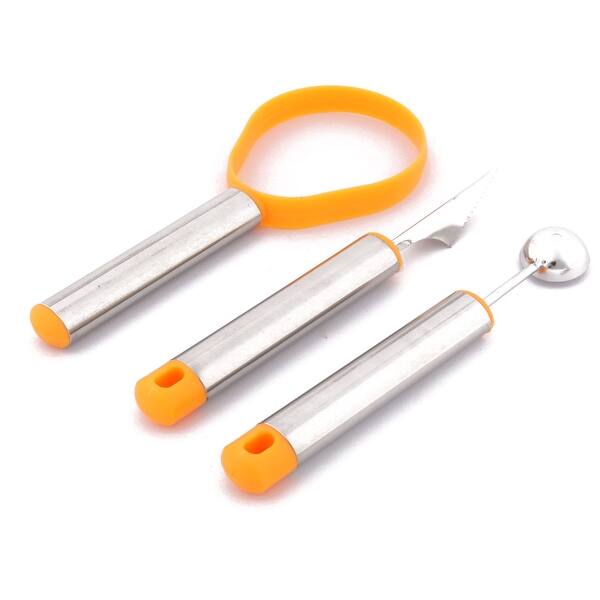 Stainless Steel Dig DIY Fruit Salad Ice Cream Tool Kit 3 in 1 - Orange ...