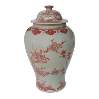 Coral Red Plum Tree Temple Jar - Bed Bath & Beyond - 31522652