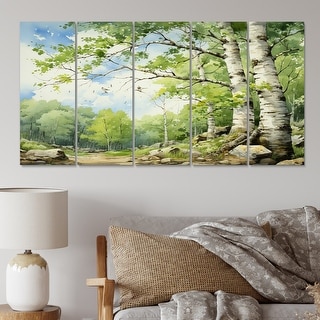 Designart "Sycamore Serenade Tree" Tree Sycamore Multipanel Wall Art ...