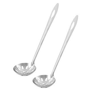 Stainless Steel Kitchen Perforated Ladle Spoon Skimmer 6cm Dia 2Pcs ...