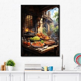 Designart "Food Barbecue A Lively I" Cooking Framed Wall Art Living ...