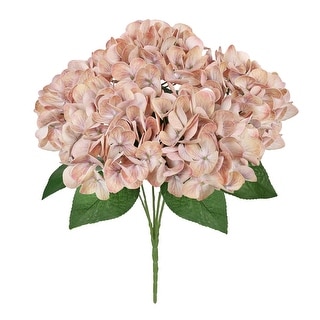 Set of 2 Natural Touch Brown Blush Artificial Hydrangea Flower Stem ...