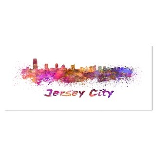 Designart 'Jersey City Skyline' Cityscape Metal Wall Art - Bed Bath ...